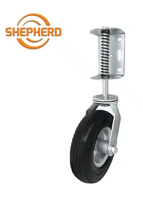 RUBBER GATE WHEEL Steel Spring Loaded Pneumatic Swivel Caster 8" Heavy ...