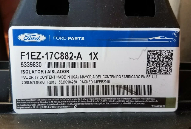 NEW GENUINE FORD F1EZ-17C882-A Front Bumper Isolator Energy Absorber 15 ...