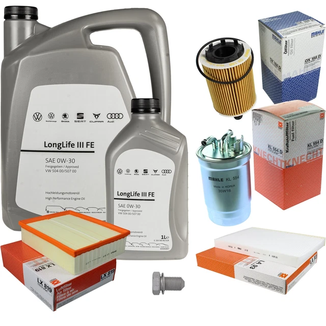 MAHLE INSPECCIÓN SET 6 L VW Aceite motor 0W-30 Longlife III FE para ...