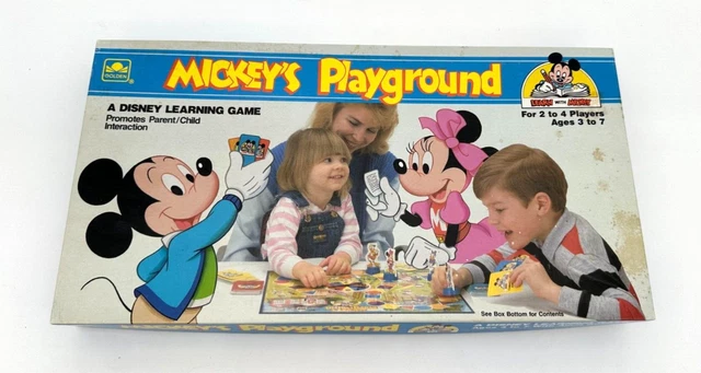 DISNEY MICKEY'S PLAYGROUND Learning Game, board game, age 3-7, 1988 ...