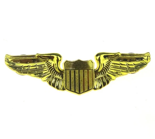 WW2 US U.S. Air Force Aviator Pilot Wings Metal Badge Pin Insignia ...