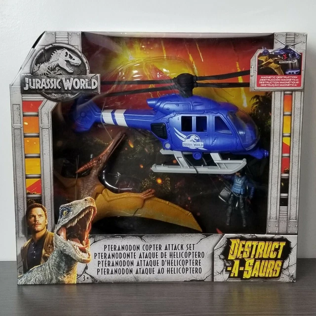 JURASSIC WORLD PTERANODON Helicopter Attack Set Destruct-A-Saurs £248. ...