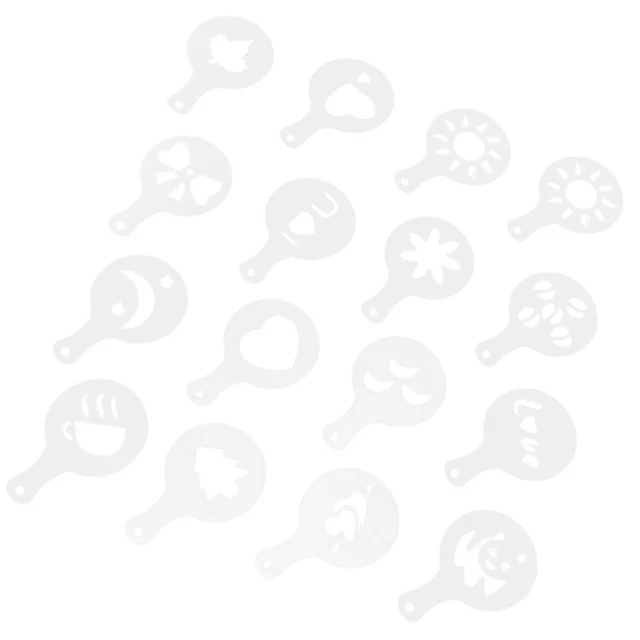 64PCS COFFEE STENCILS Plastic Template for Cake Decorating Latte and ...
