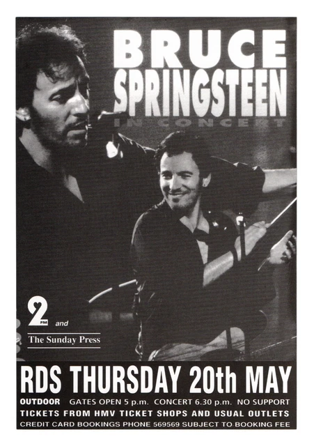 BRUCE SPRINGSTEEN - Rare Original 1993 Flyer - RDS Dublin - 20th May ...