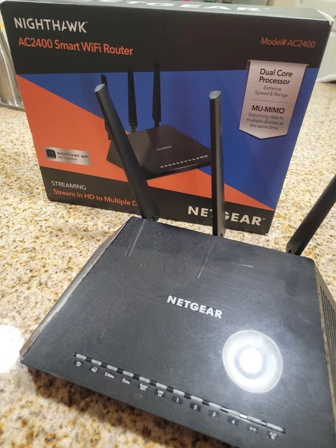 NETGEAR NIGHTHAWK AC2400 Mbps 4-Port Wireless Router, SMART WIFI ROUTER ...