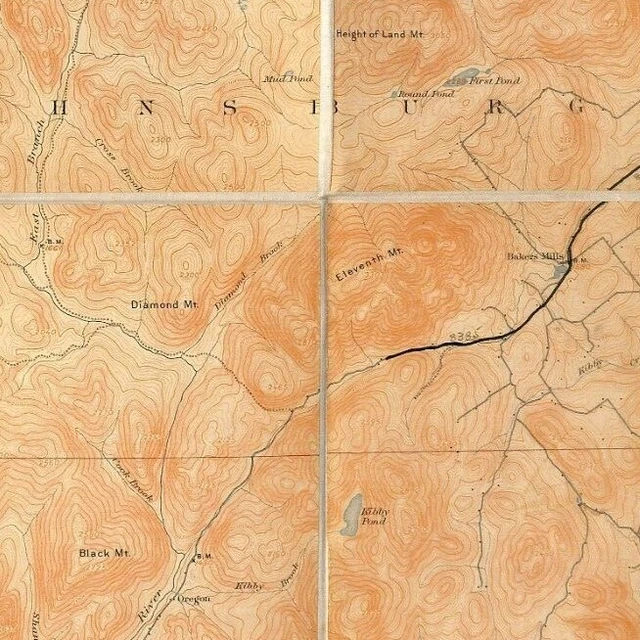 VINTAGE OFFICIAL NY State Topographic Map Baker's Mills North River ...