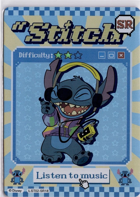 DISNEY CARD FUN Lilo and Stitch LST02-SR18 Stitch SR Trading Card TCG £ ...