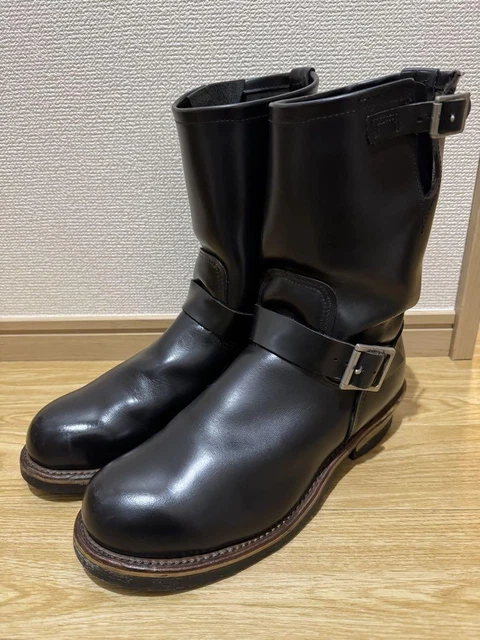 RED WING ENGINEER Boots US9.5D Black Leather Used Repairable Condition ...