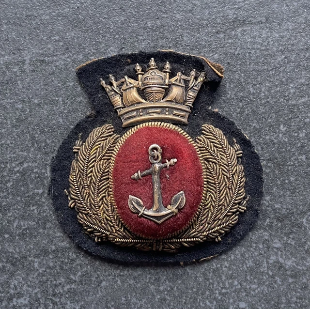 GENUINE WW2 MERCHANT Navy Officers Cloth Cap Badge Named On Back £22.00 ...