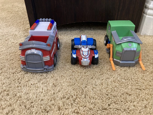 PAW PATROL MARSHALL Ambulance Fire Truck, Rocky Recycle, & Ryder 4 ...