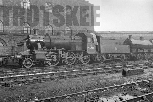 35MM NEGATIVE BR British Railways Steam Loco 46488 Class 2MT Crewe ...