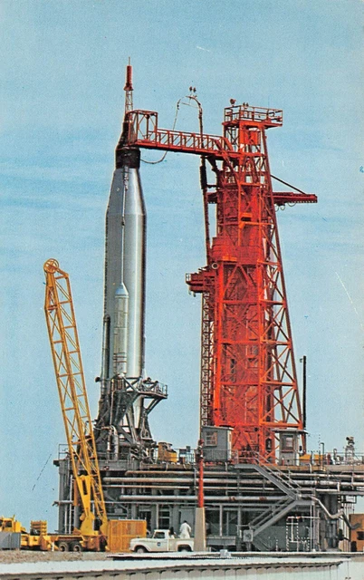 NASA ROCKET LAUNCH US Space Air Force USAF Project Mercury Vtg Postcard ...