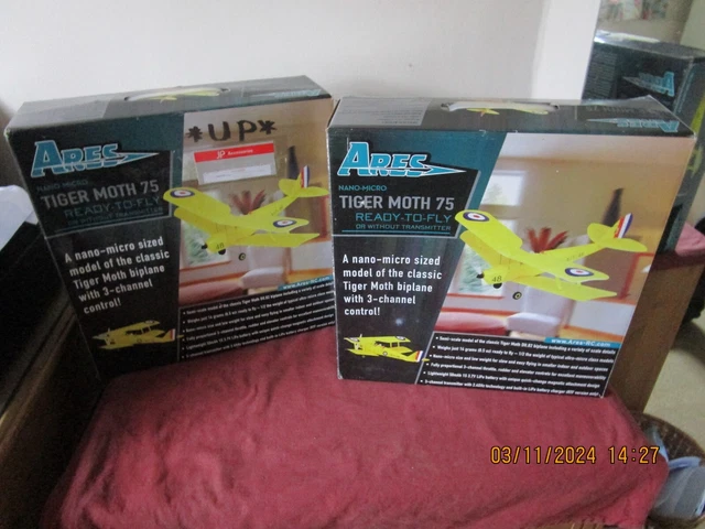 ARES NANO MICRO radio controlled Tiger Moth 75 ready to fly biplane 0. ...