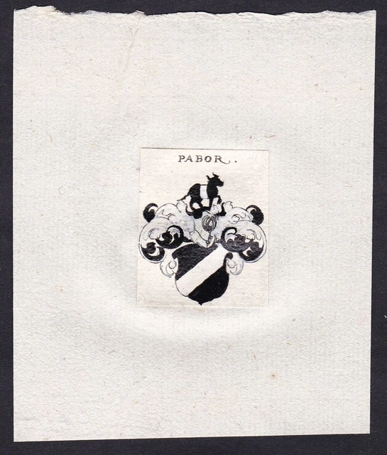 PABOR ESCUDO ABRIGO Of Arms Blason Heráldica Heraldry Grabado 17. Jh ...