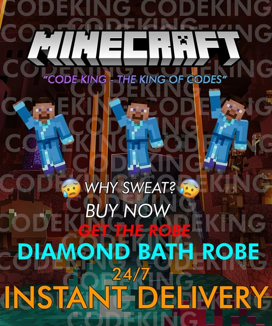 MINECRAFT JAVA & Bedrock Edition - Diamond Bath Robe Xbox/PC/ALL ...