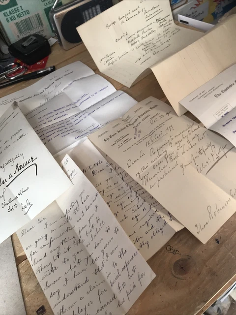 OLD STAFFORDSHIRE DOCUMENT 1900 Accident claim seen Burslem ,G Major ...