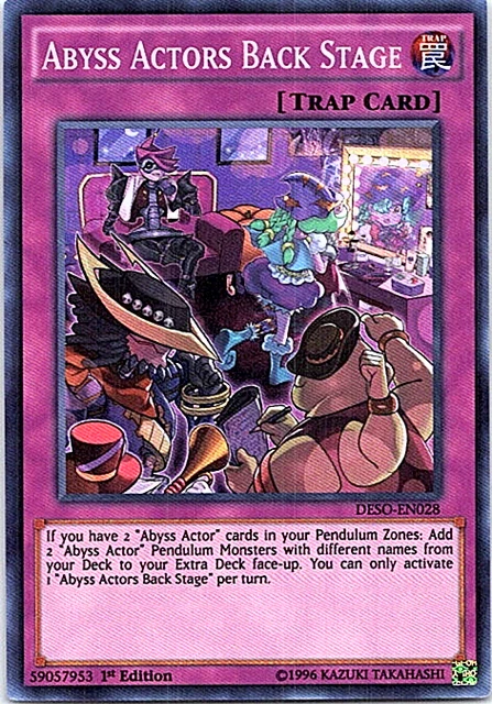 ABYSS ACTORS BACK Stage DESO-EN028 Yu-Gi-Oh! Light Play 1st Edition EUR ...