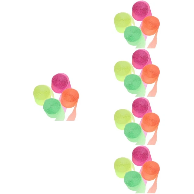 SET OF 5 Glow in Dark Party Supplies Orange Crepe Paper Streamers £33. ...