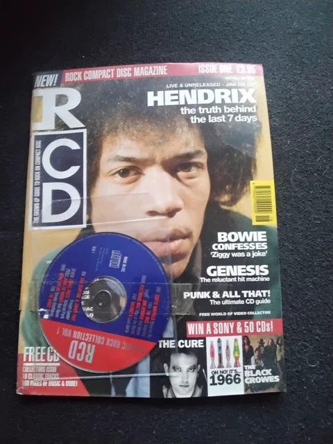 ROCK COMPACT DISC Magazine - 1St Issue Jimi Hendrix Donovan Bowie £2.99 ...
