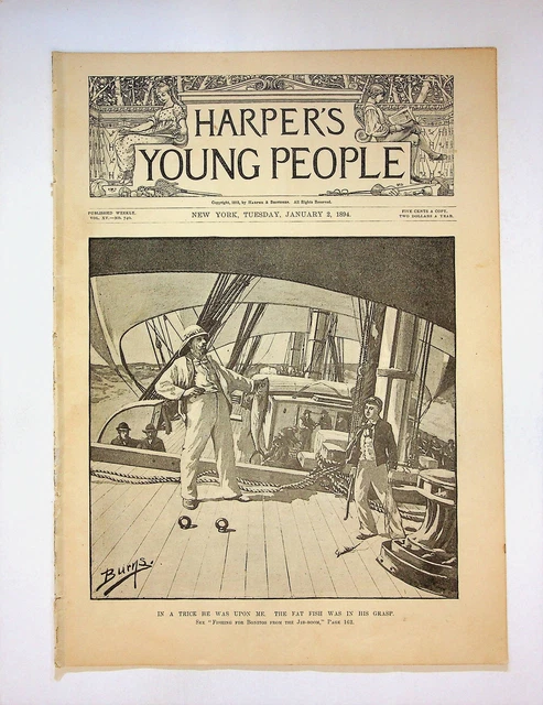 HARPER'S YOUNG PEOPLE Magazine Vol. 15 #740 VG- 3.5 1894 £35.26 ...