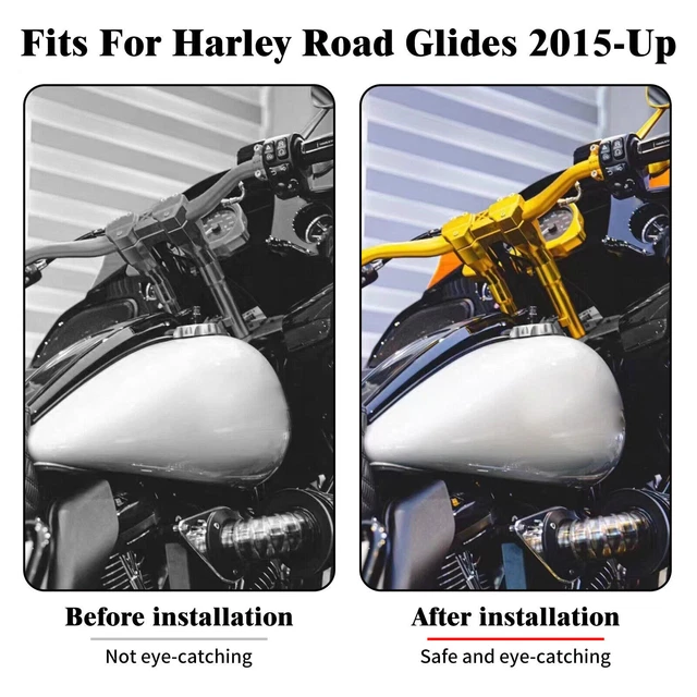 10& GOLD HANDLEBAR Riser Module Instrument Housing Fit For Harley 15 ...