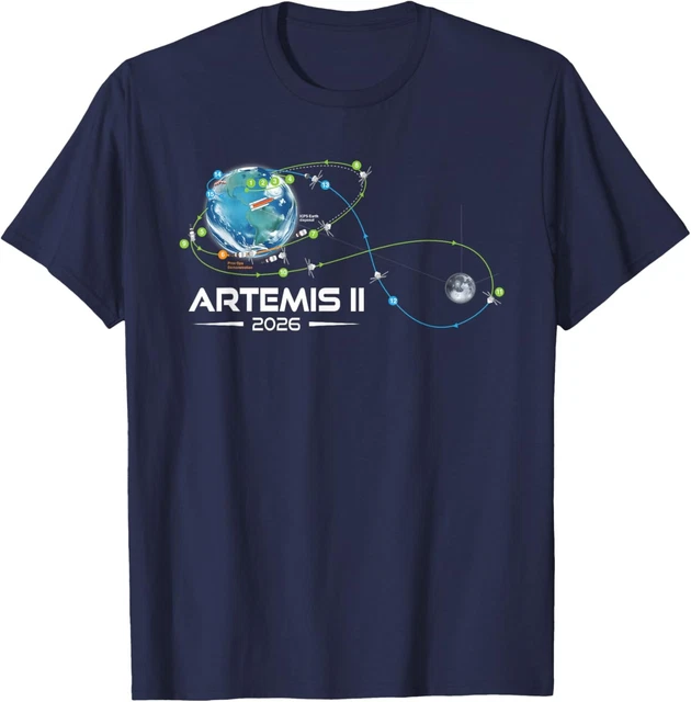 ARTEMIS 2 ROUTE Map SLS Rocket 2026 to The Moon and Beyond Unisex T ...