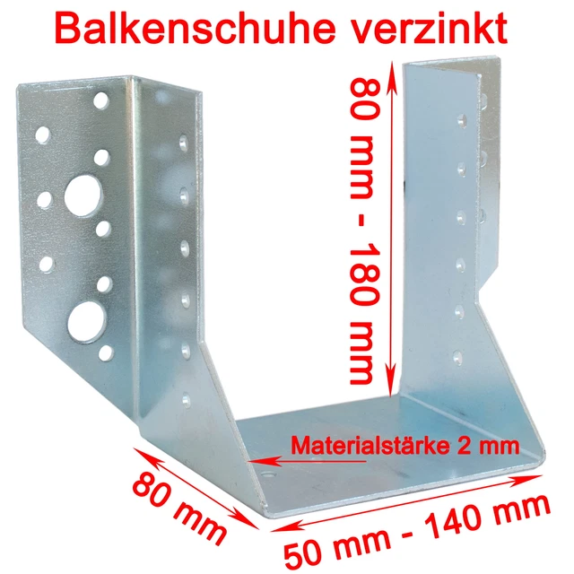 BALKENSCHUHE AUSSEN VERZINKT Balkenverbinder mit Lasche Balkenträger ...