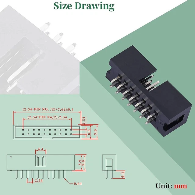 20PCS 14-PIN BOX Header Connector Male Socket Terminal PCB Electronic ...
