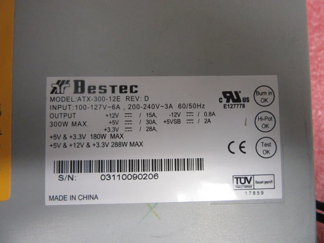 *TESTED* BESTEC ATX-300-12E Rev D1R 300w Power Supply EUR 21,55 ...