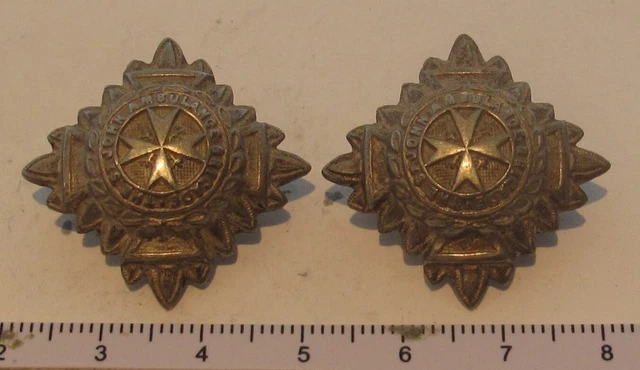 PAIR OF ST John Ambulance Brigade Officers uniform rank insignia pips ...