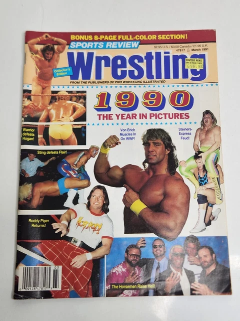 SPORTS REVIEW WRESTLING Magazine WWF AFA NWA March 1991 Roddy Piper ...