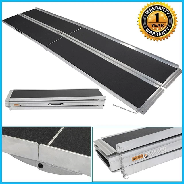 10FT ALUMINUM MULTI-FOLDING Wheelchair Ramp Briefcase Style Portable ...