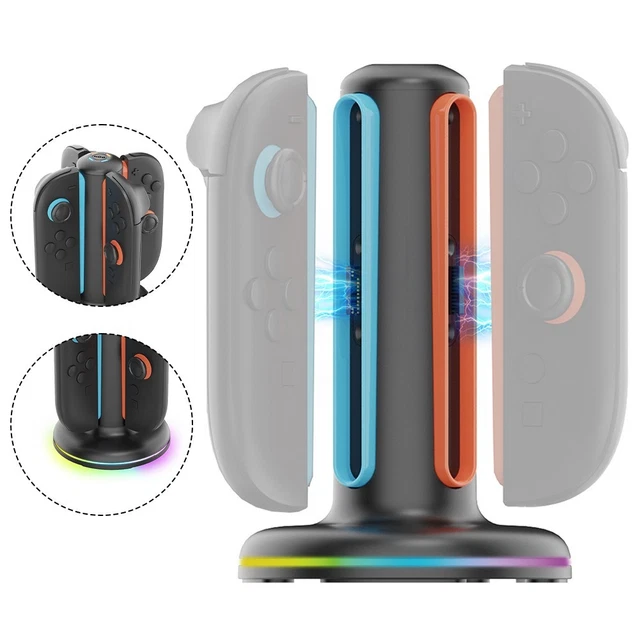 FOR NINTENDO SWITCH 2 Multi Controller Charger Dock with RGB Light ...