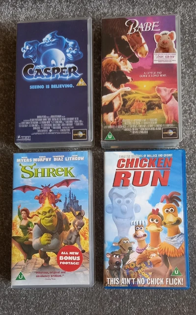 CHILDREN'S UK VHS Tape Job Lot Bundle Collection Shrek Chicken Run Casper Babe £8.99 - PicClick UK