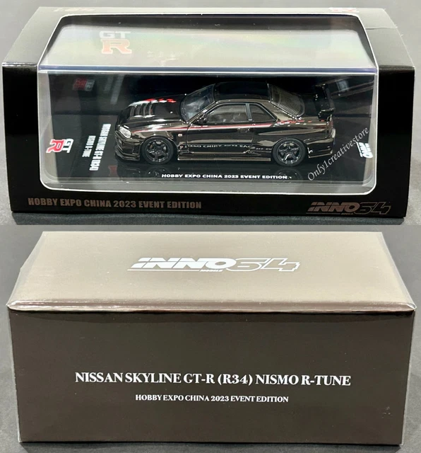 INNO64 NISSAN SKYLINE GT-R R34 Nismo R-Tune Black Chrome Hobby Expo ...