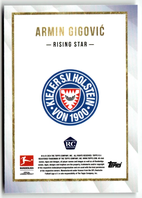 TOPPS SUMMER SIGNINGS Bundesliga 2024 Armin Gigovic Rookie Rising Star ...