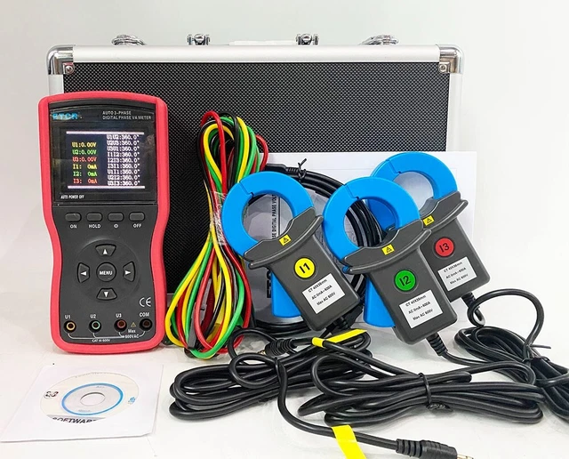 LARGE CALIBER THREE Phase Digital Voltmeter AC Current Voltage Tester ...