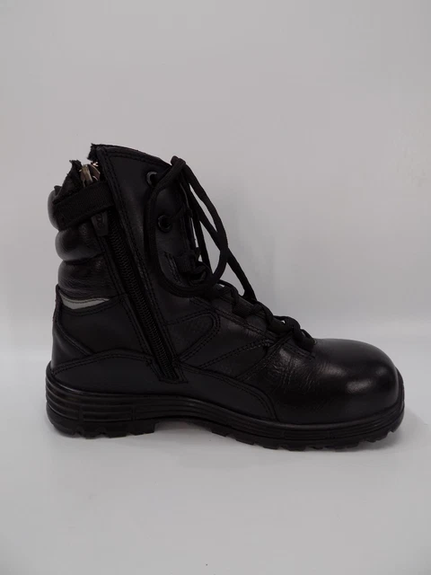 STEEL TOE CAP Boots YDS UK 6 Mens Womens Black Leather Lace Up Zip ...