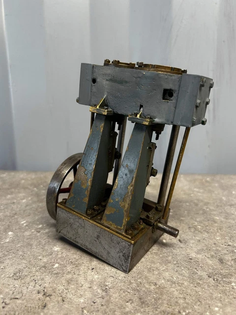 SCRATCH-BUILT LIVE STEAM Vertical Twin Cylinder Engine Model £110.99 ...