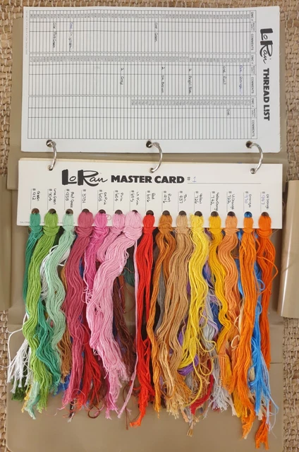 VINTAGE LORAN MASTER Card Embroidery Floss Color Sample Binder with 63 ...