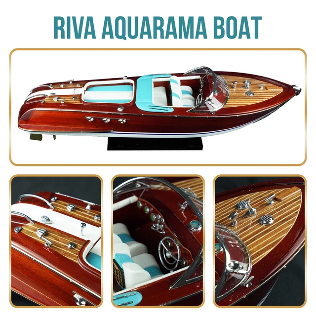 BLUE RIVA AQUARAMA Classic Model Ship Wooden Model Boat 53cm 1:16 Scale ...