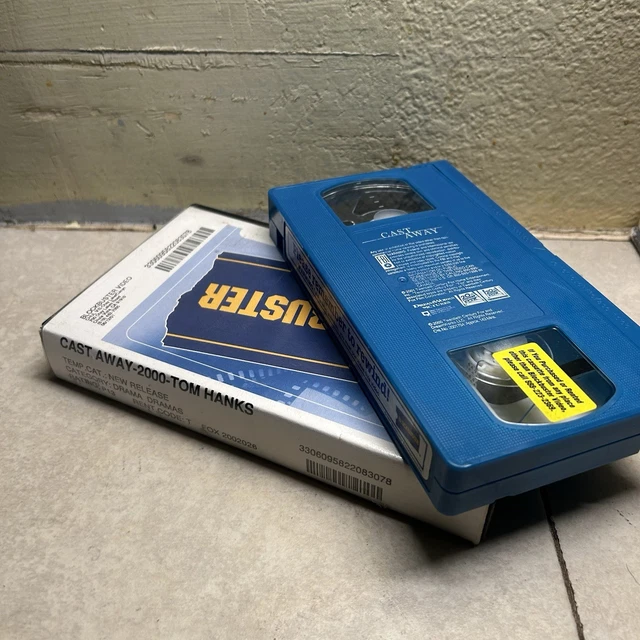 CLAMSHELL CAST AWAY Blockbuster Blue VHS Former Rental Copy HTF RARE ...