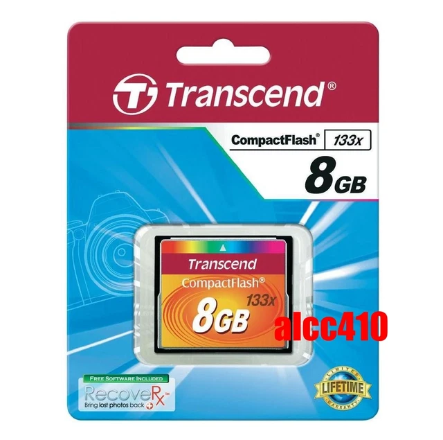 TRANSCEND 8GB CF 133x Compact Flash Memory Card 8 GB G TS8GCF133 in ...