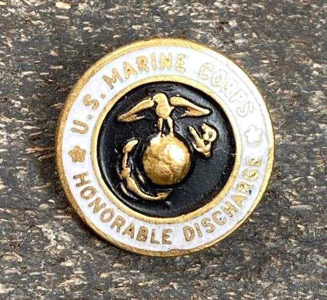WW2 USMC US Marine Corps Honorable Discharge Round Pin Lapel Pin EUR 22 ...