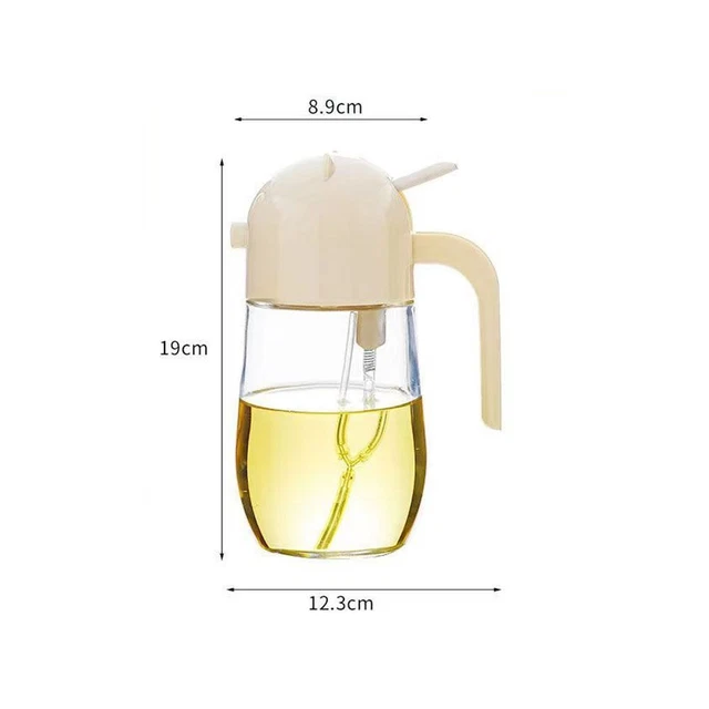 GLASS 2IN1 OIL Bottle Little Bear Cooking Oil Spray Bottle Kitchen Oil ...