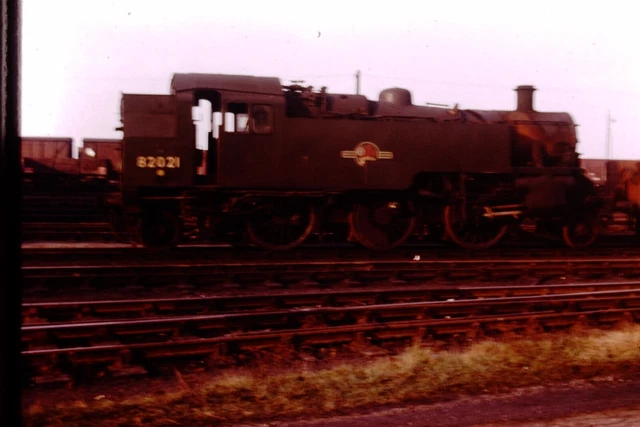 1965 BRITISH RAIL Loco 82021 Feltham Steam Railway Slide Ref 462 £4.99 ...