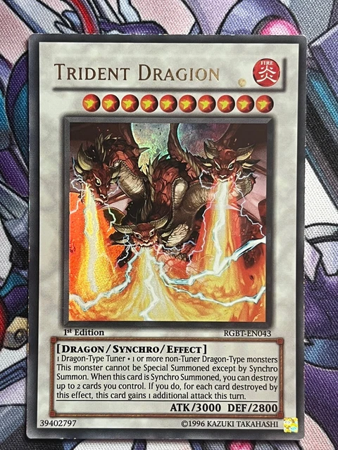TRIDENT DRAGION RGBT-EN043 1st Edition ULTRA RARE YuGiOh Card £14.99 - PicClick UK