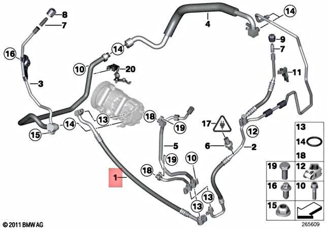 GENUINE BMW R55N R56N R57N Refrigerant Discharge Hose Line OEM ...