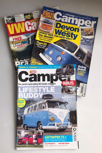 THREE VW CAMPER Van Magazine Bundle 2008. 2009 & 2021 Collectables £4. ...