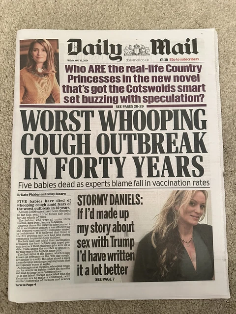 DAILY MAIL 10TH May 2024 10/5/24 Stormy Daniels EUR 13,33 - PicClick IT